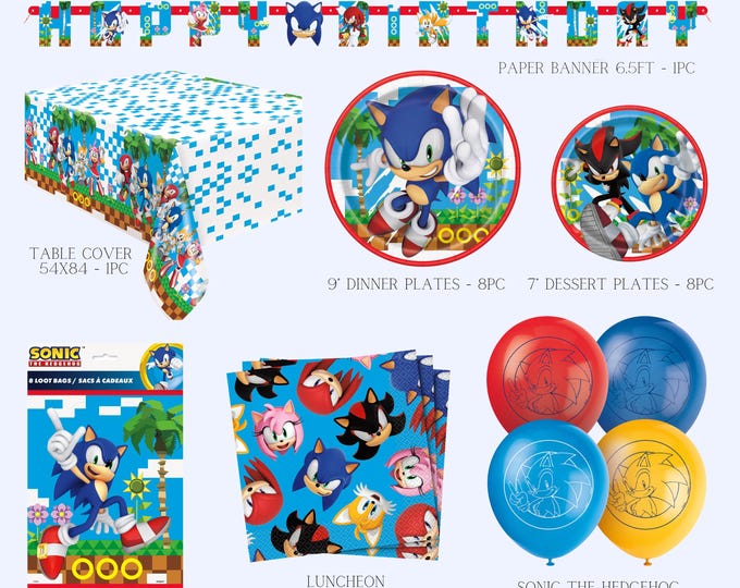 Sonic Party Supplies - Licensed by Amscan Inc. | Sonic Mylar Balloon ...