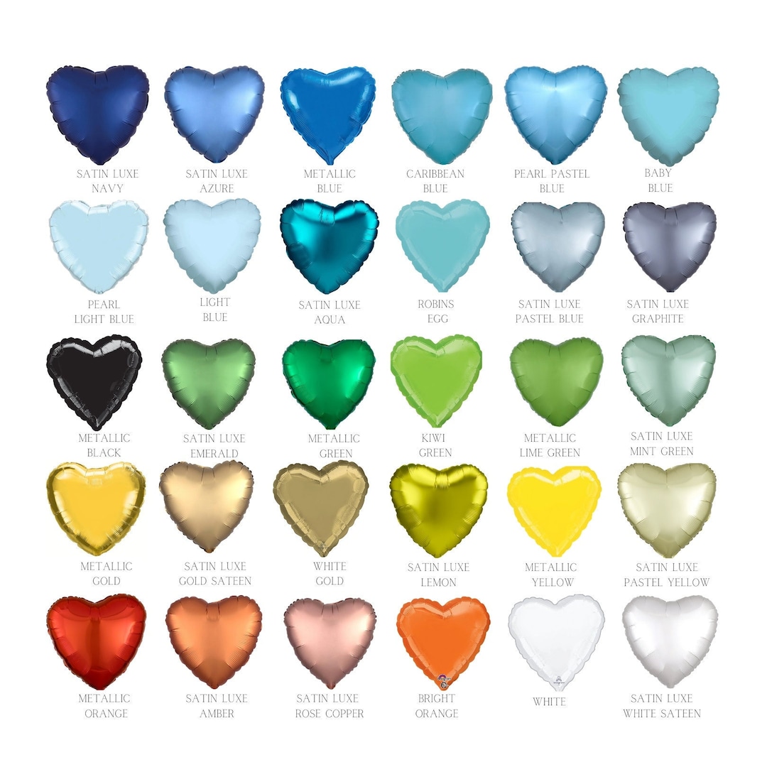 Colorful Heart Foil Balloons | Party Decor - Etsy