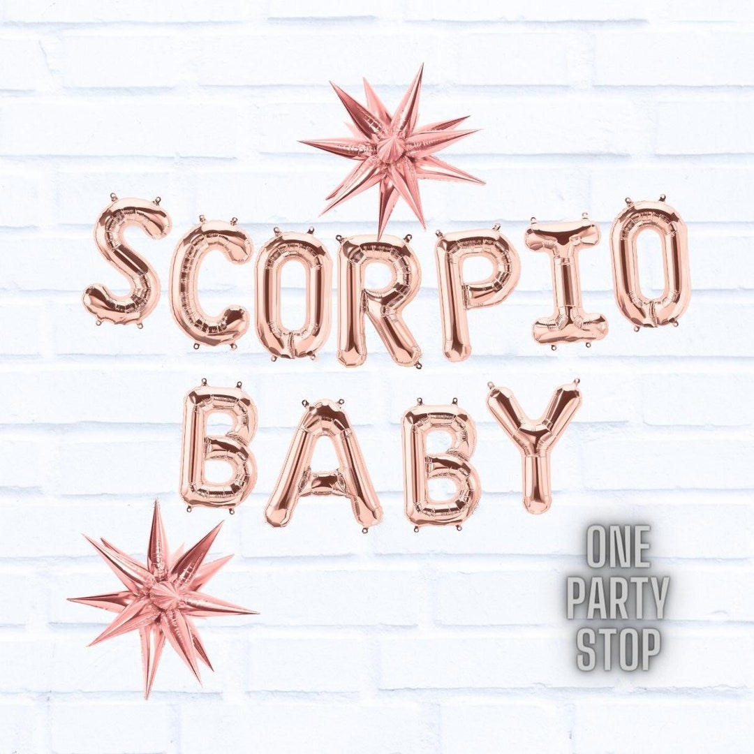 Scorpio Birthday Balloon Banner: Rose Gold Astrology Party Decor - Etsy