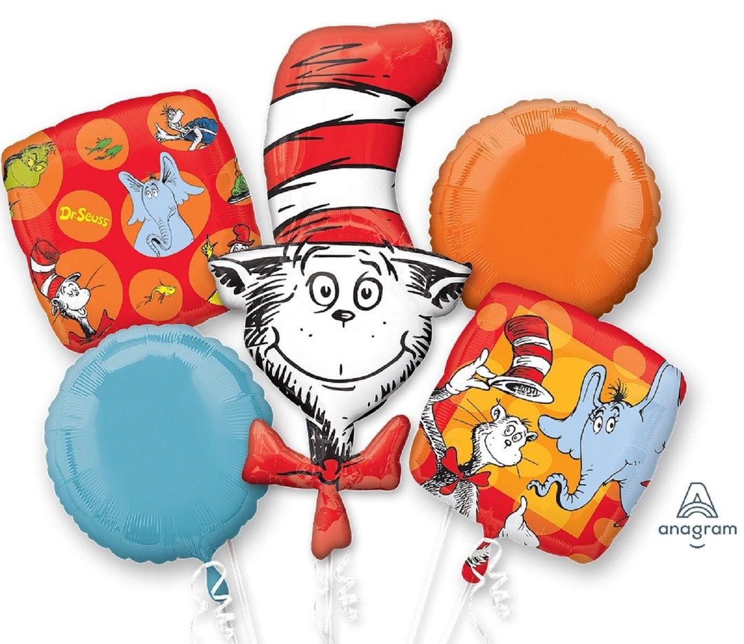Cat in the Hat Balloons - Anagram Licensed | Dr Seuss Balloon | Dr Seuss Balloon Bouquet | Dr ...