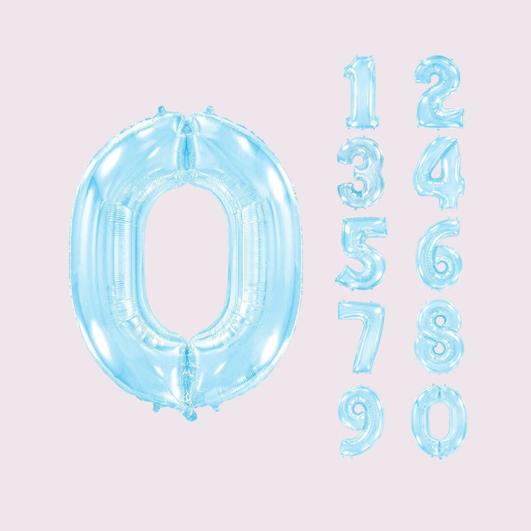 42" Pastel Blue Number Balloon: Mylar Foil Party Decor - Etsy