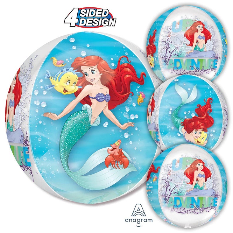 Ariel Little Mermaid Balloon Bouquet: Licensed Foil Balloons, Under the ...