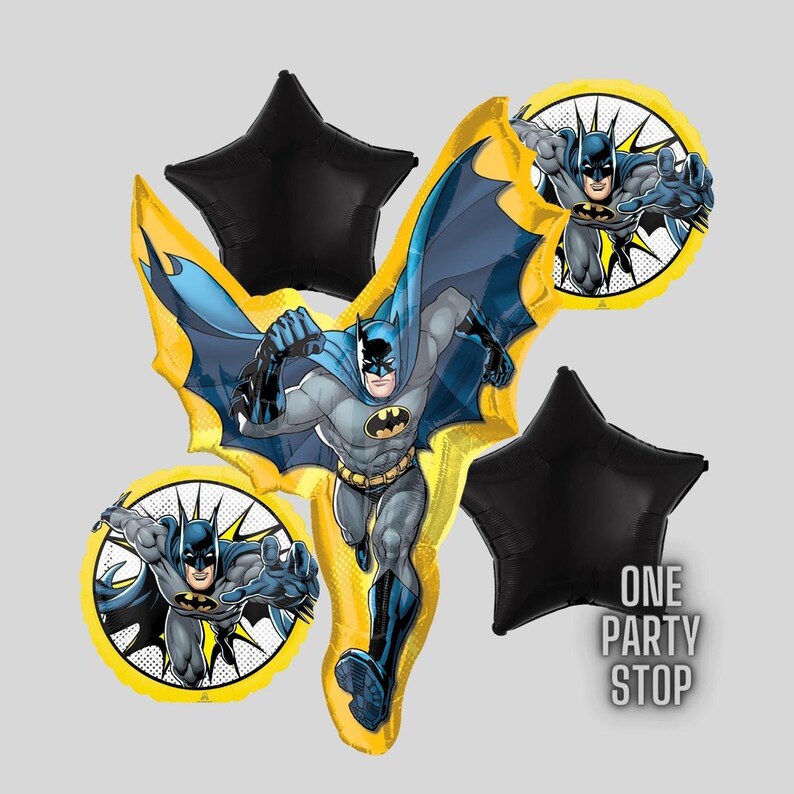 Batman Balloon Bouquet | Superhero Party Decor - Etsy