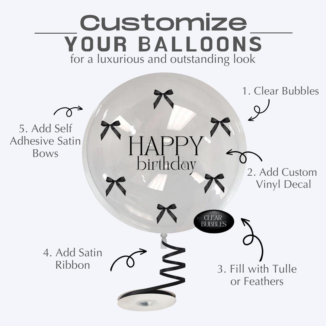 Customized Elegant Balloons With Bows | Coquette Bow Balloons for ...