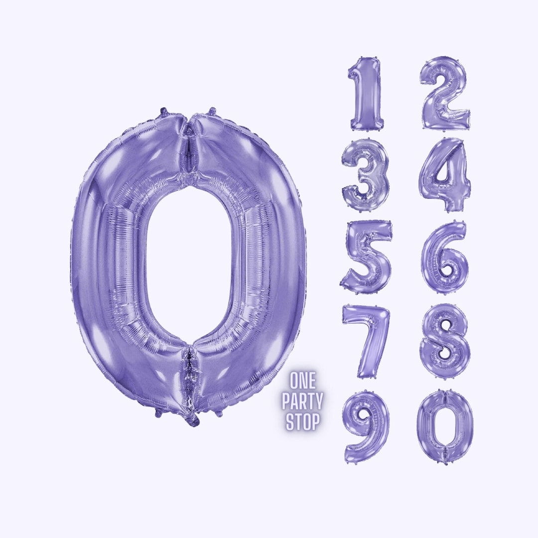42" Pastel Lilac Purple Number Balloon | Frozen Birthday Lavender ...