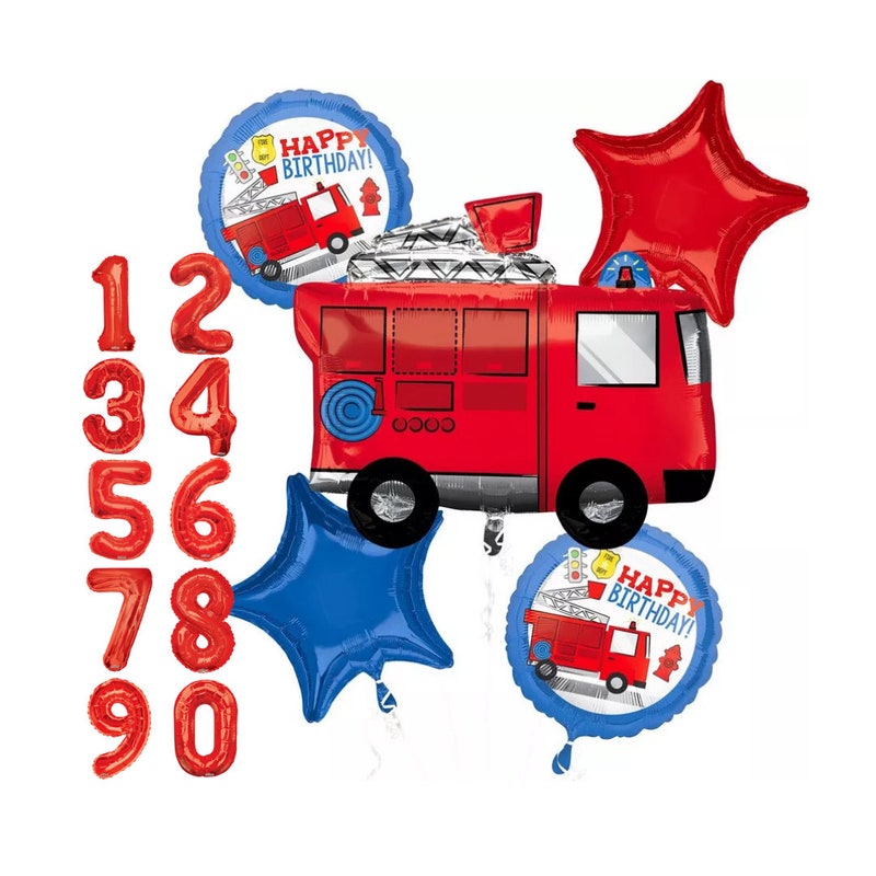 Fire Truck Birthday Party Decorations - Etsy