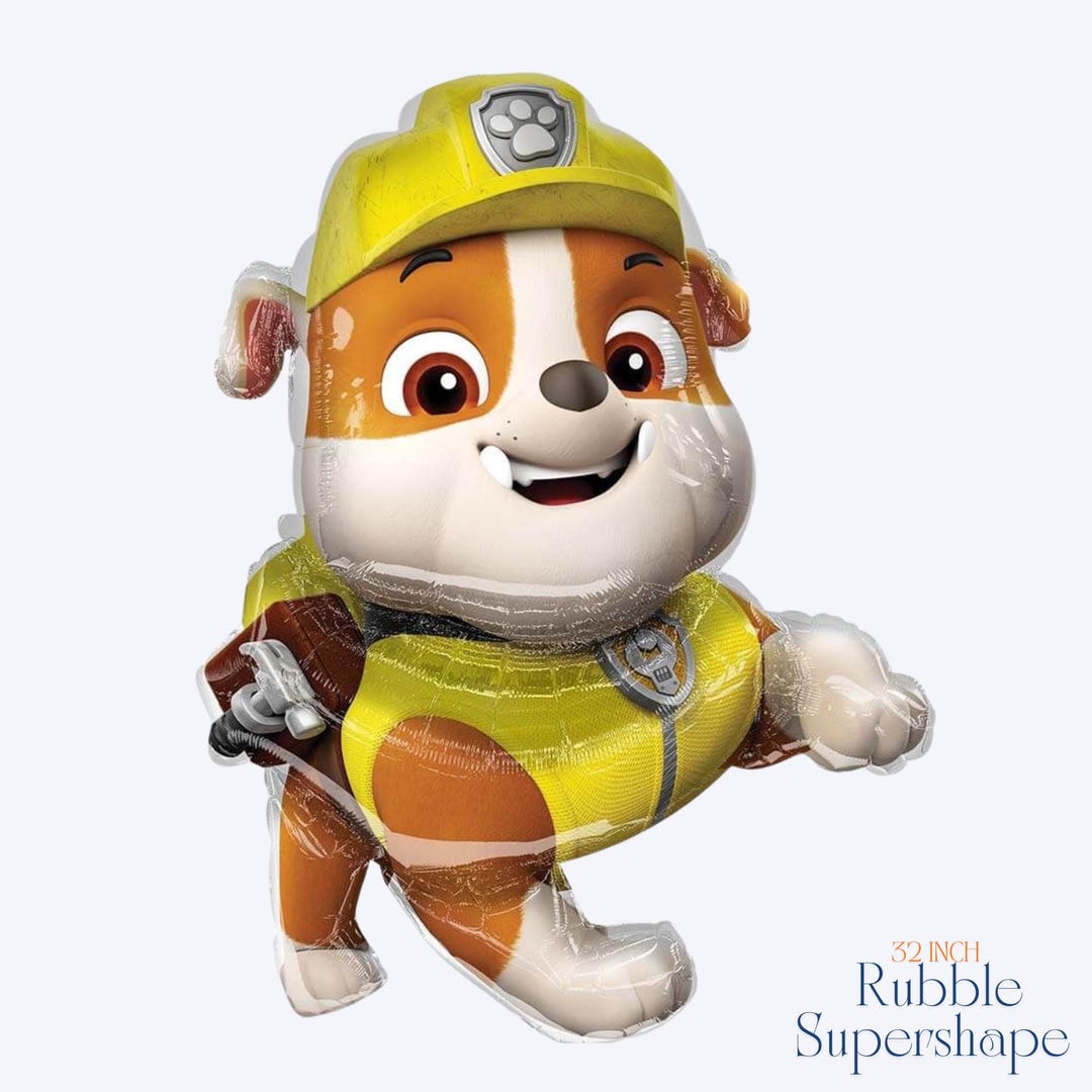 36" Rubble Paw Patrol Balloon: Anagram Licensed Foil Balloon - Etsy