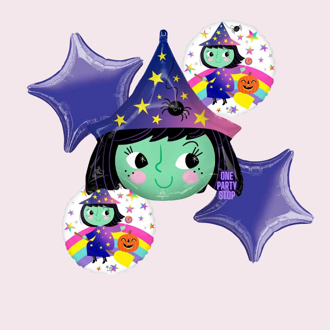 Pastel Halloween Witch Balloon Bouquet: Spooky Party Decor - Etsy