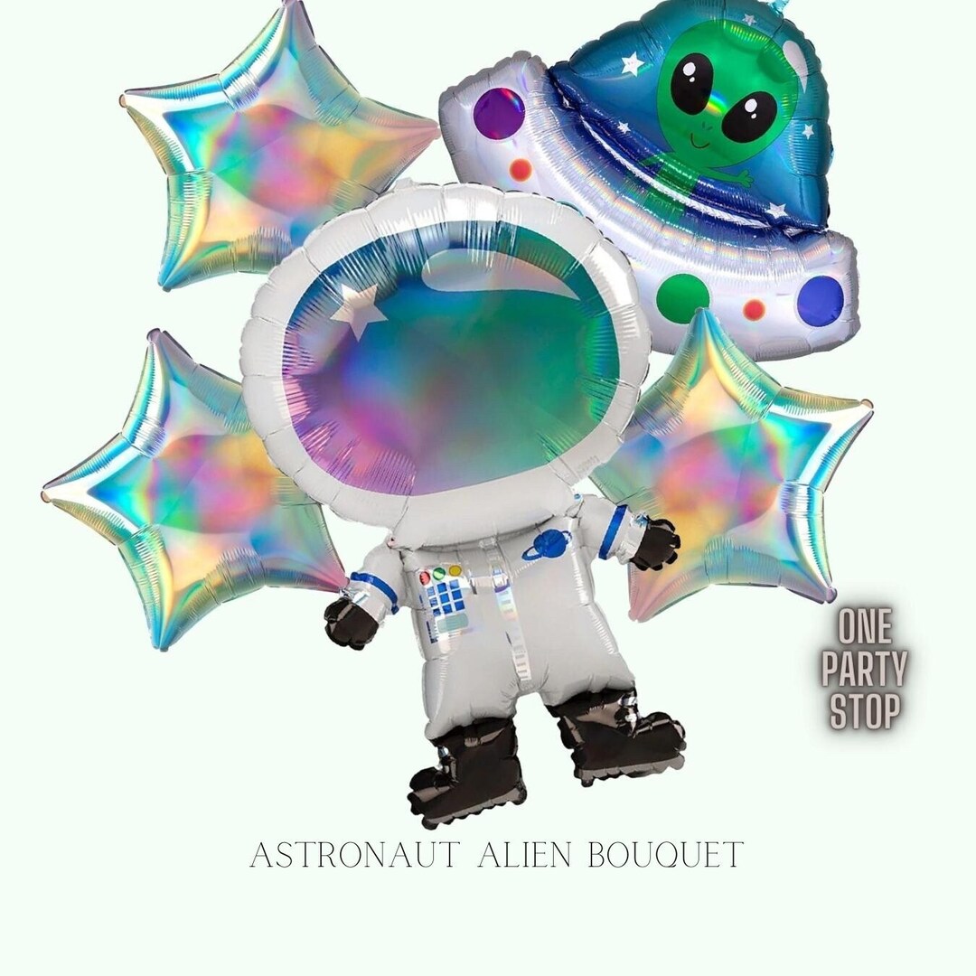 Astronaut Alien Balloon Bouquet | Astronaut Balloon | Alien Space Ship ...