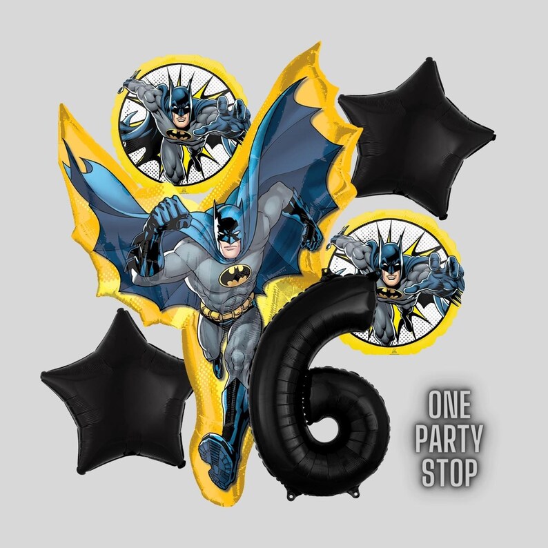 Batman Balloon Bouquet | Superhero Party Decor - Etsy