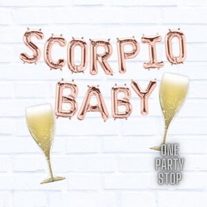 Scorpio Birthday Balloon Banner: Rose Gold Astrology Party Decor - Etsy