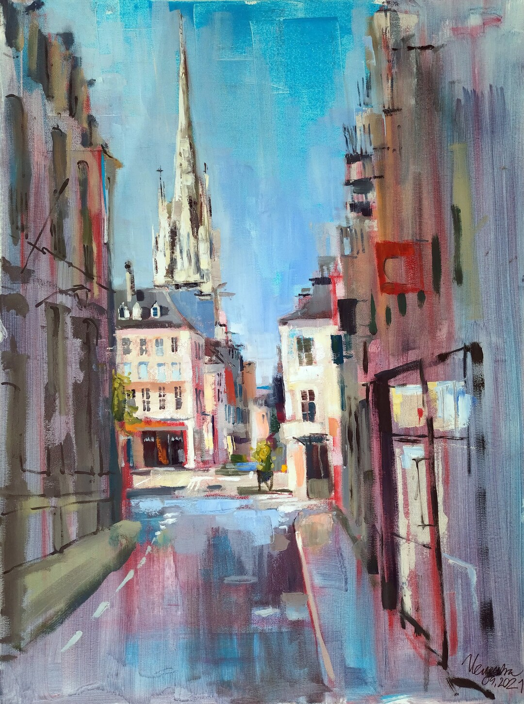 Pau Cathedral, Rue Louis Barthou. Urban Landscape of a City of France ...