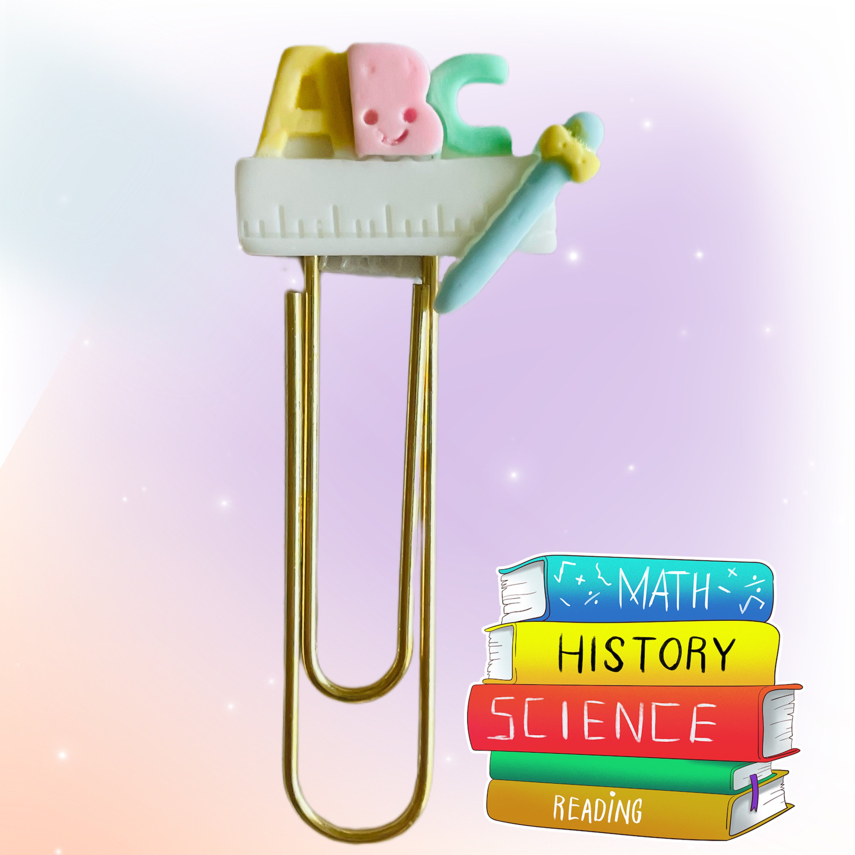 Back to School Paper Clip Novelty Accessory Bookmarks for Planners ...