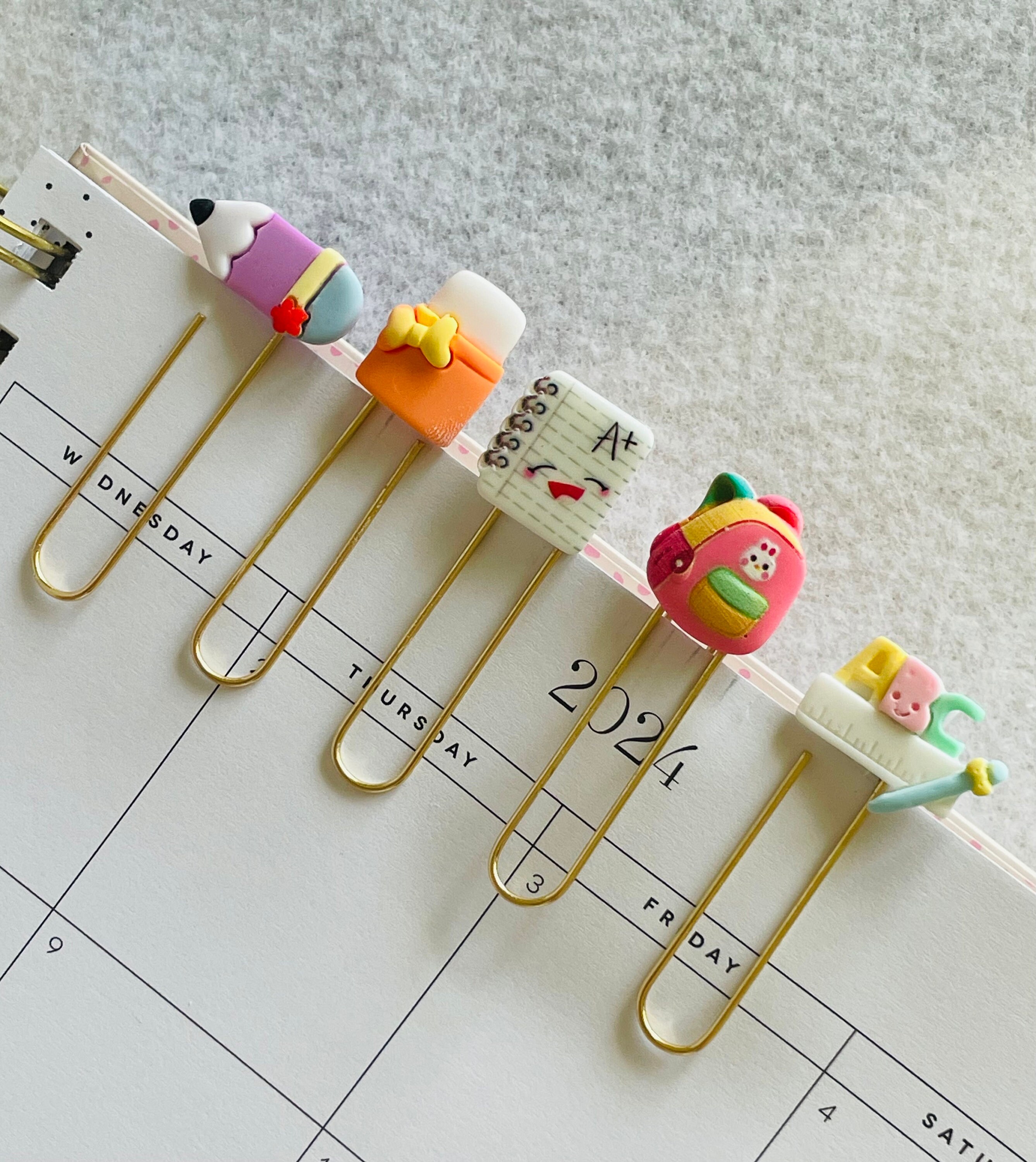 Back to School Paper Clip - Novelty Accessory Bookmarks for Planners ...