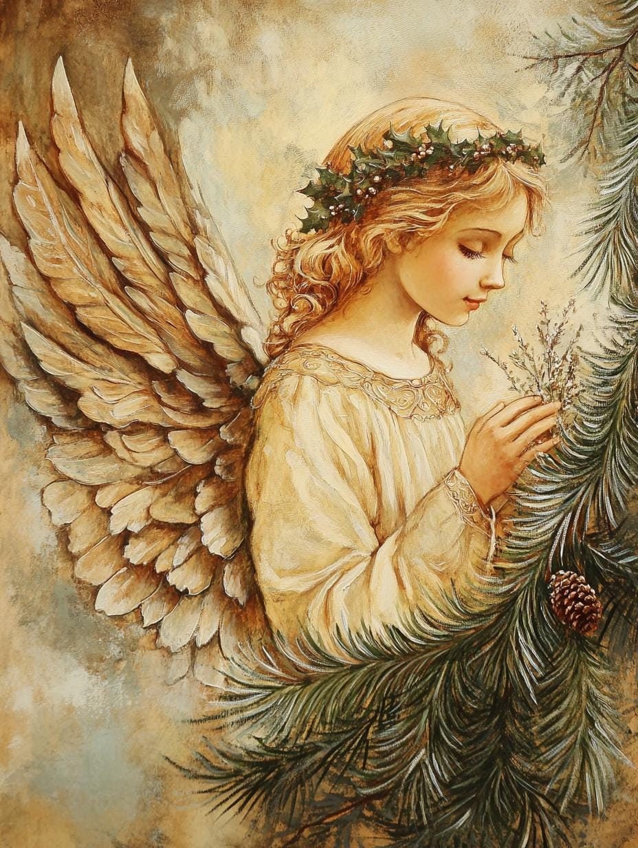 Angel Next to Christmas Tree - Etsy