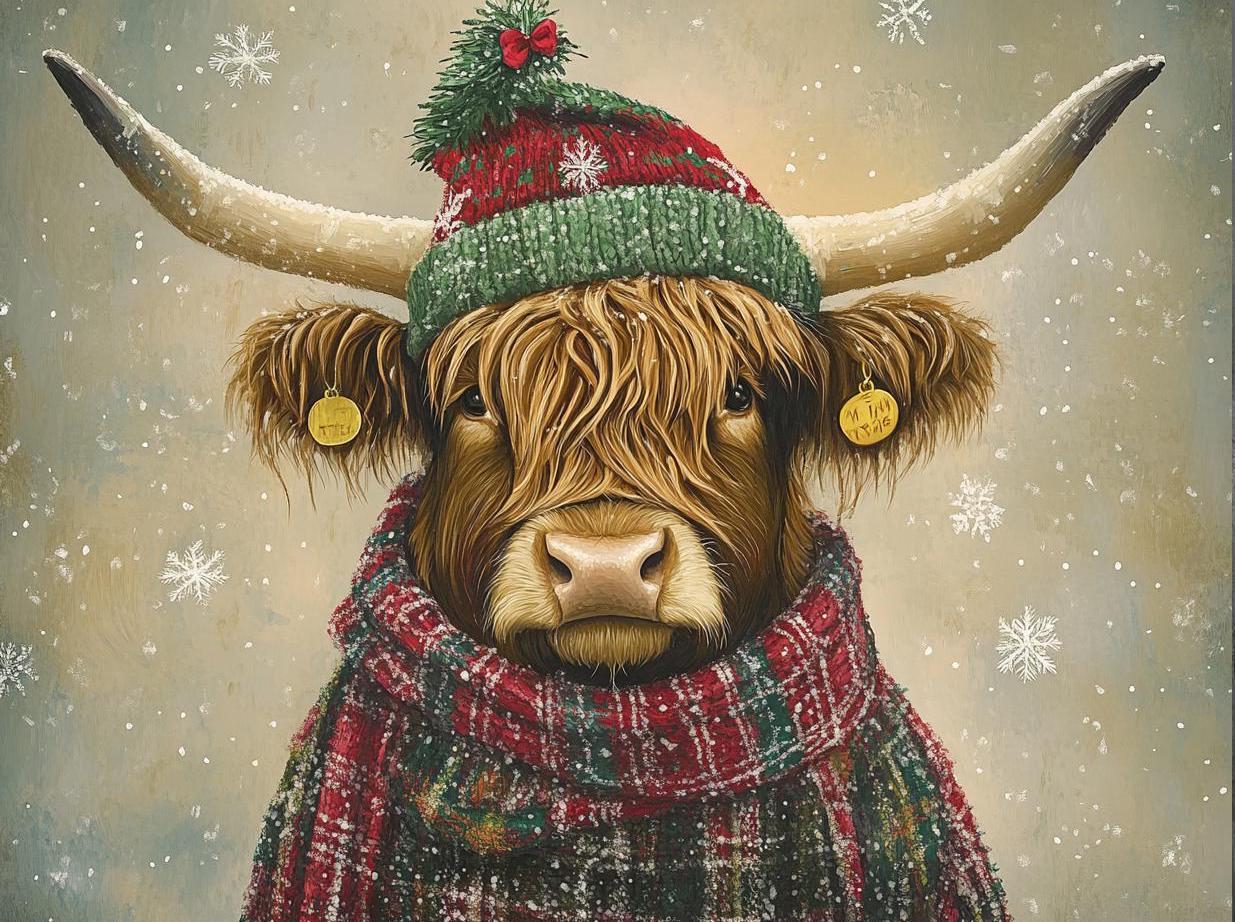 Christmas Highlander Cows - Etsy