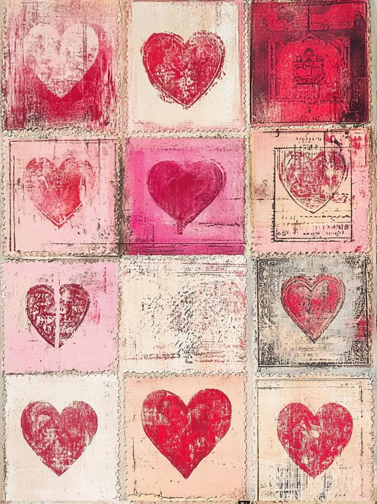 Valentine Small Square Stamps # 7 - Etsy