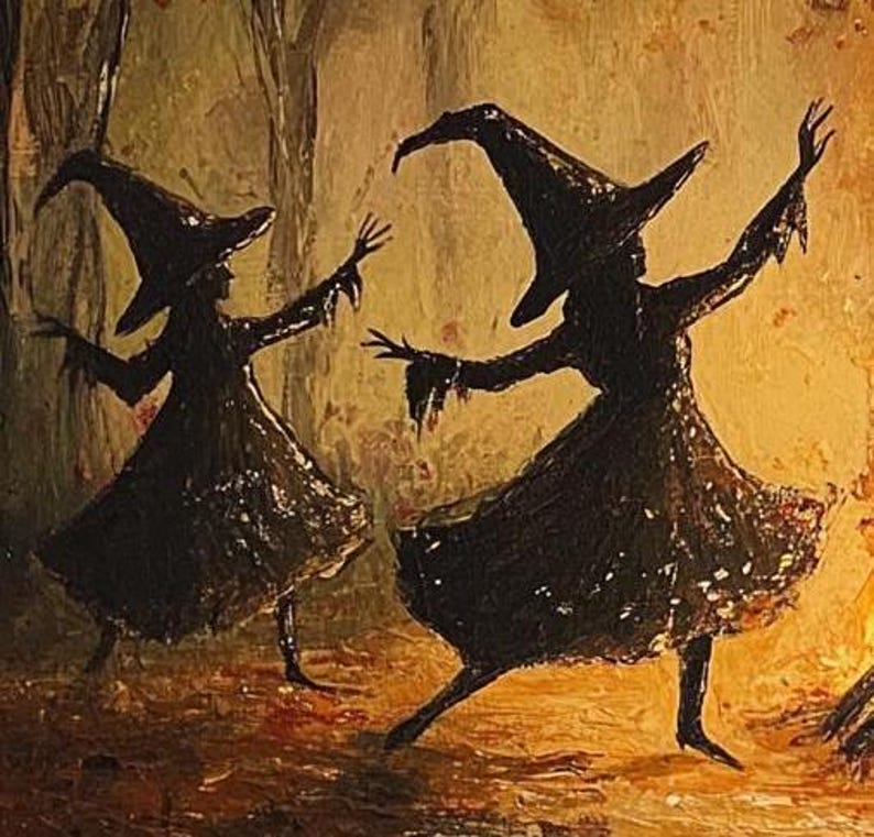 Witches Dancing Around a Fire - Digital Download - Etsy