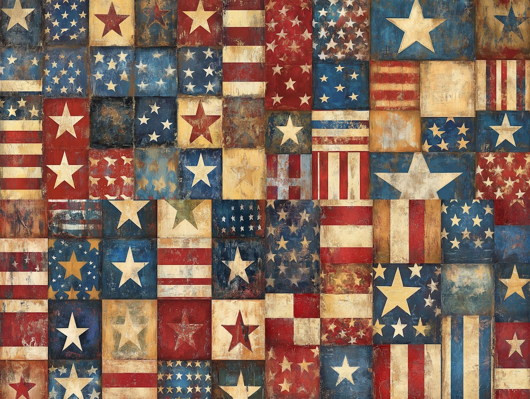 Americana Patchwork Quilt - Digital Download - Etsy