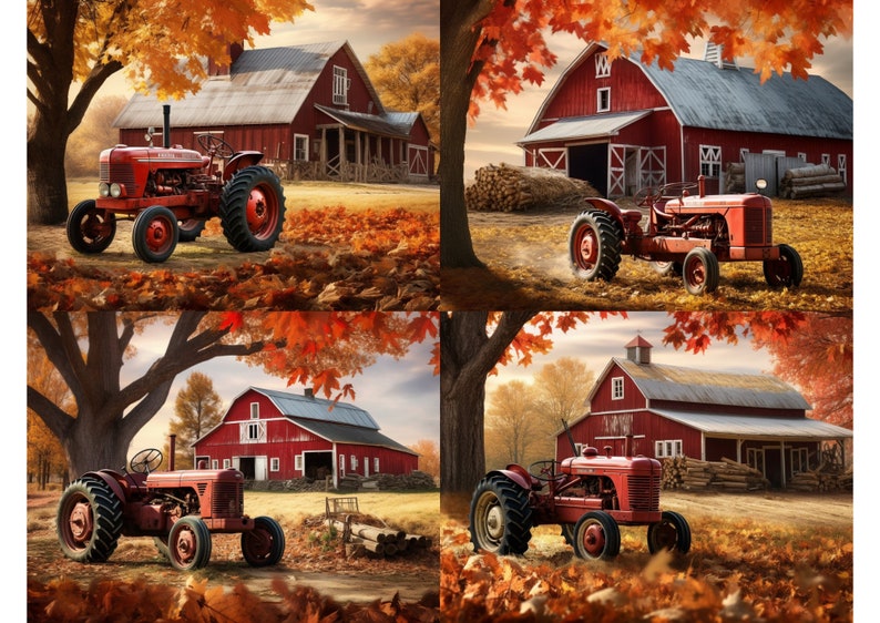 Barns and Tractors in Fall. Digital Download - Etsy