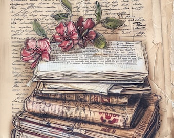 Vintage Lace, Books, Letters and Roses Digital Download - Etsy