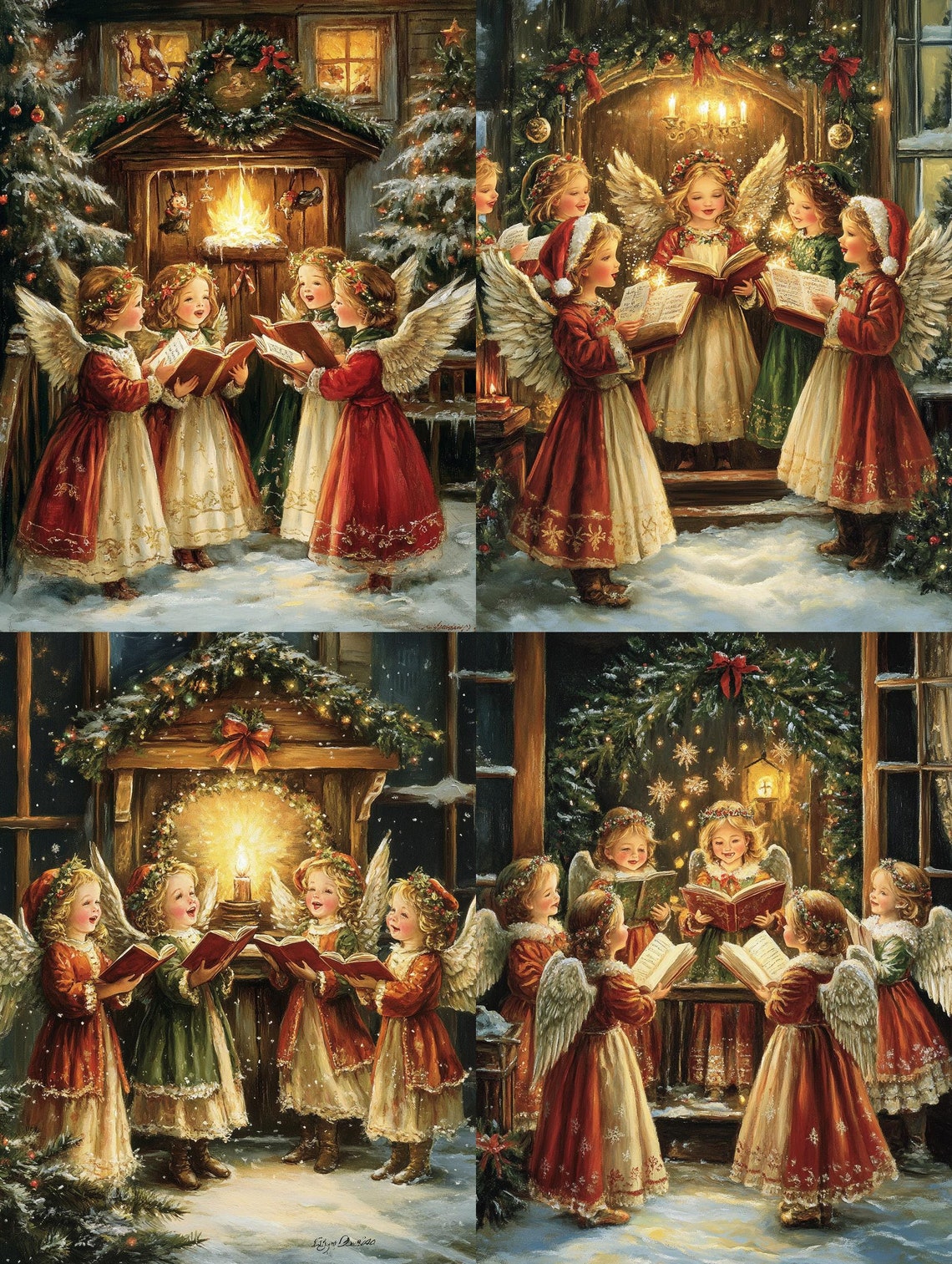 Angels Caroling 4 - This is a Digital Download. - Etsy