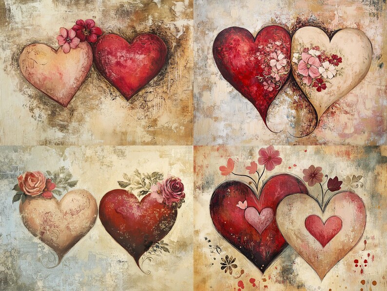Hearts #6 - 4 Different Designs - Etsy