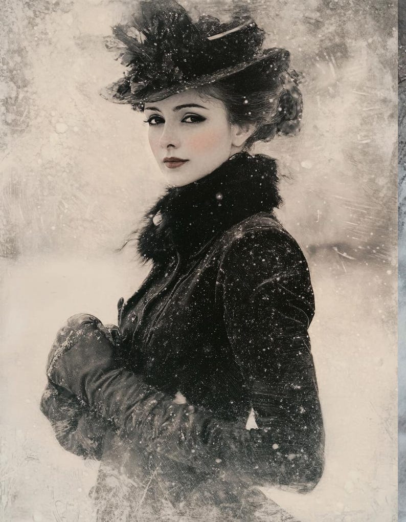 Victorian Women in Winter - 4 Spot - Digital Download - Etsy