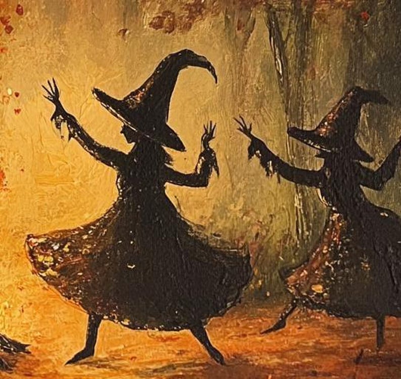 Witches Dancing Around a Fire - Digital Download - Etsy
