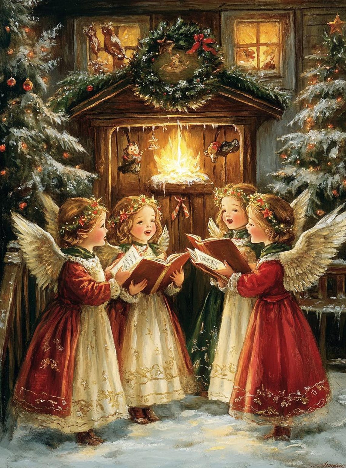 Angels Caroling 4 - This is a Digital Download. - Etsy