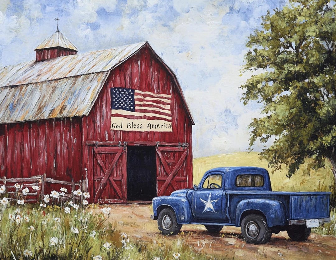 God Bless America Barn - Digital Download - Etsy
