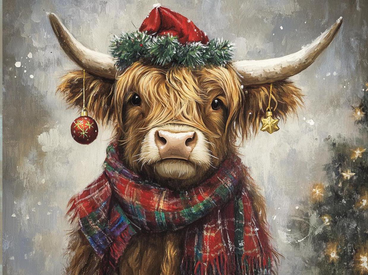 Christmas Highlander Cows - Etsy