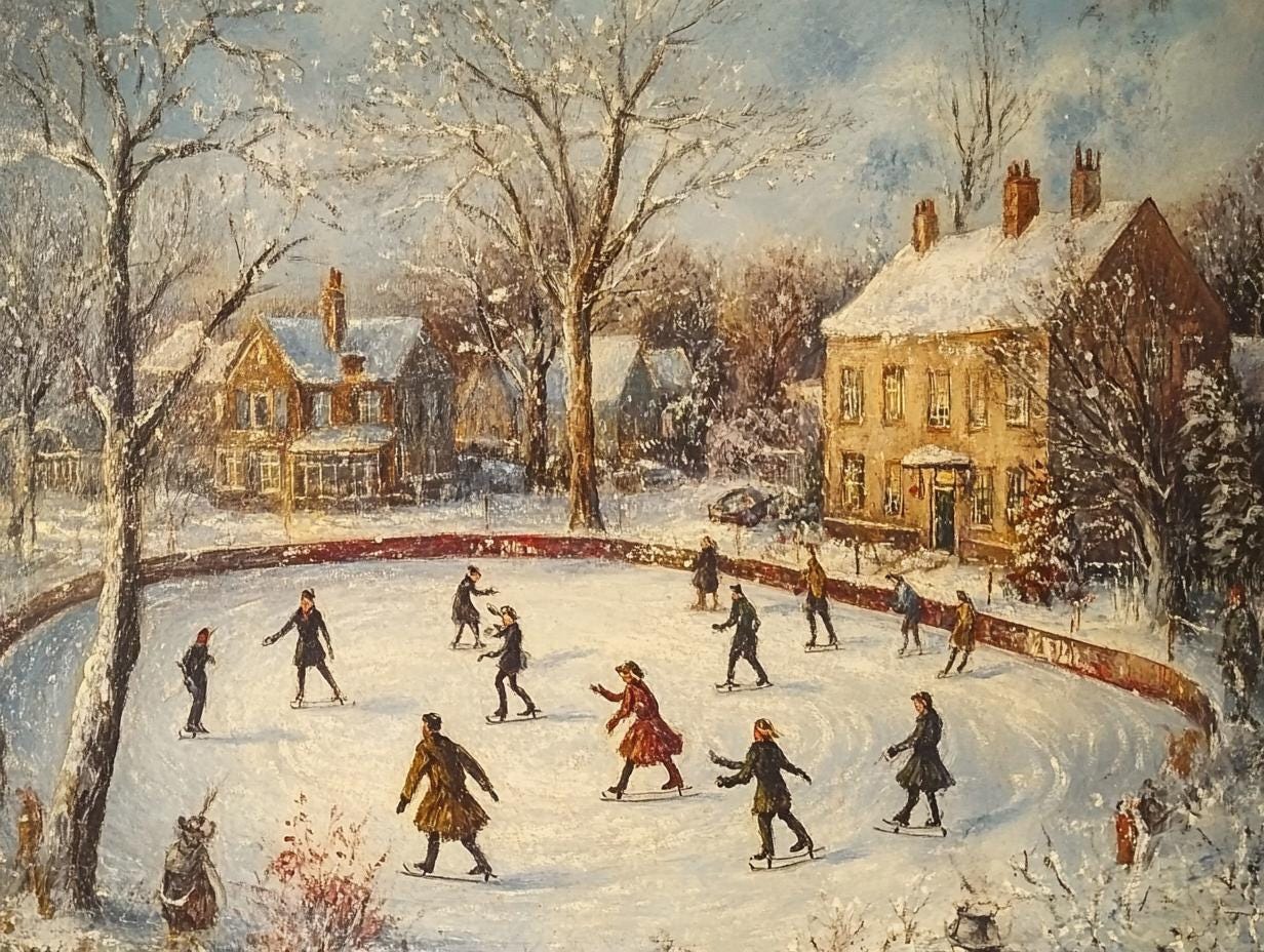 Ice Rink in Old Victorian Town - Etsy