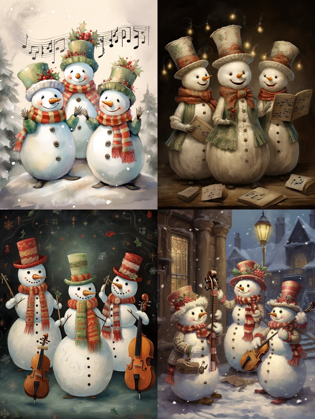 Snowmen Caroling - Etsy