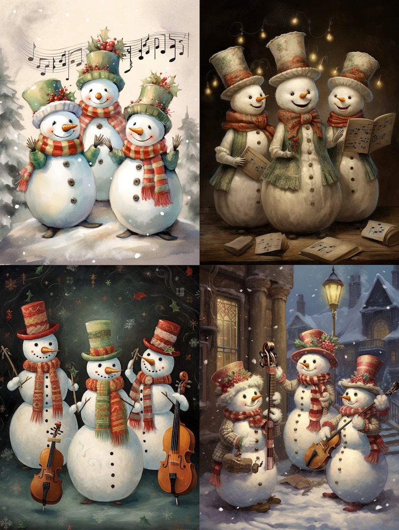 Snowmen Caroling - Etsy