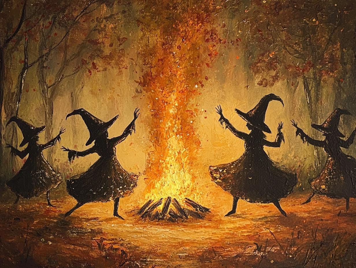Witches Dancing Around a Fire - Digital Download - Etsy