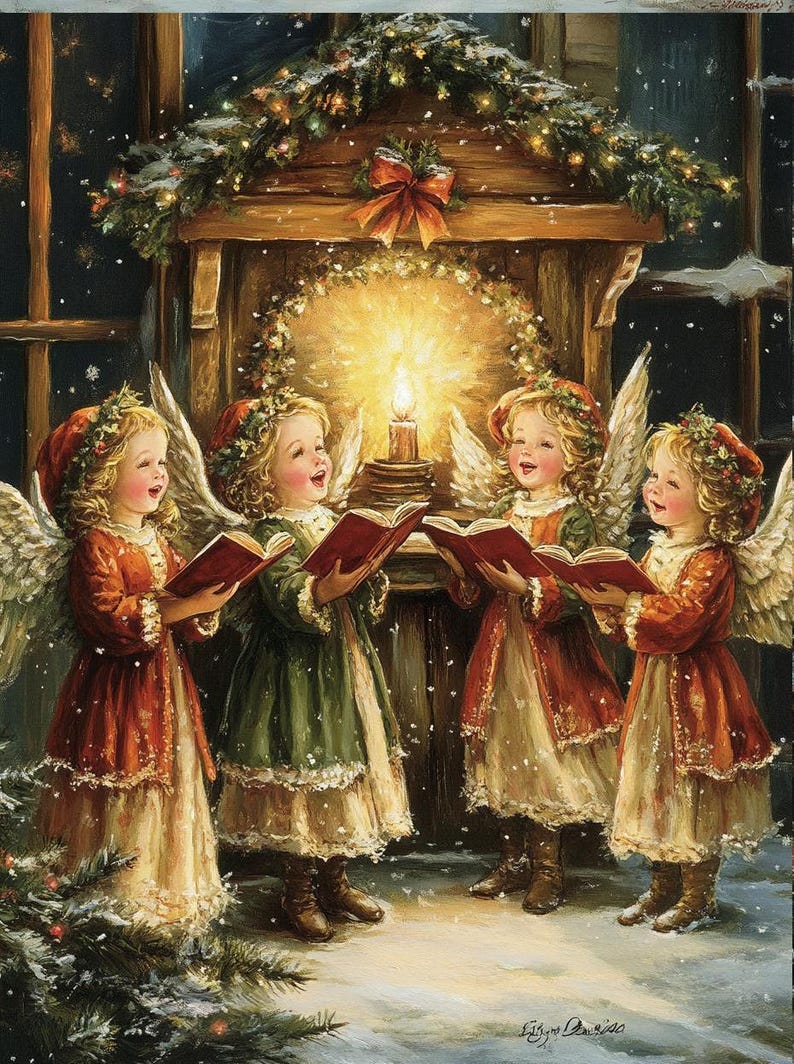 Angels Caroling 4 - This is a Digital Download. - Etsy