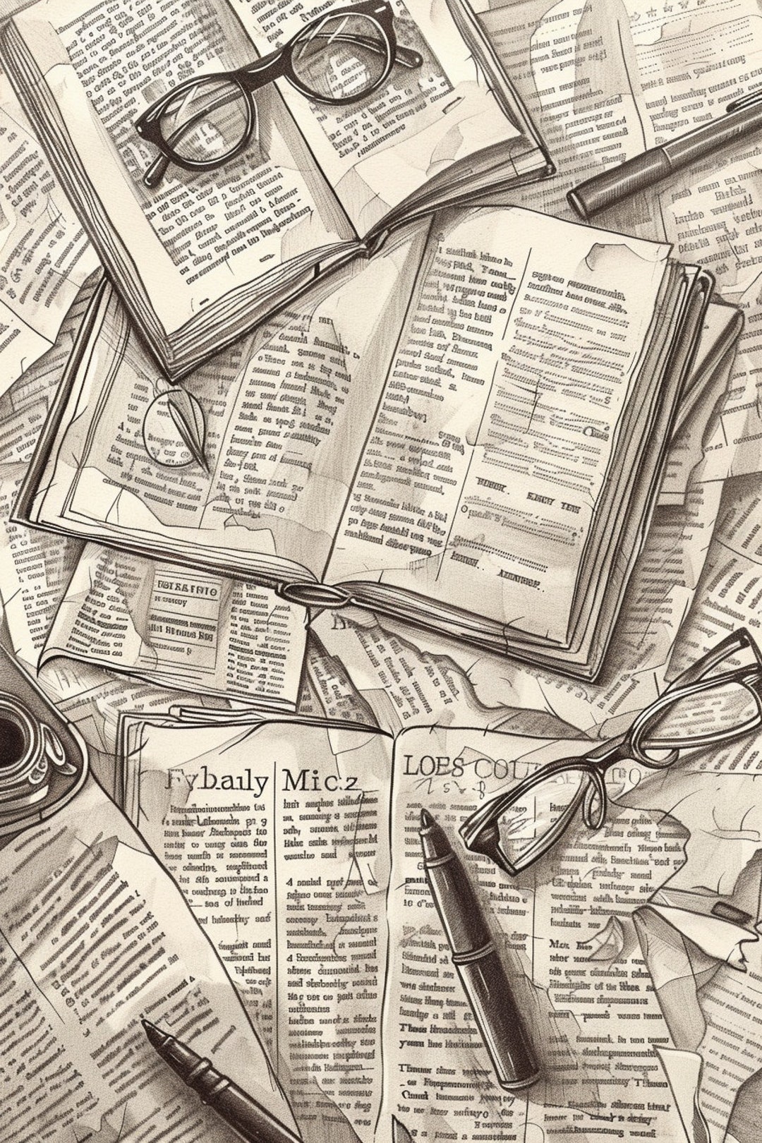 Vintage Books, Letters and Newspapers # 2 - Etsy