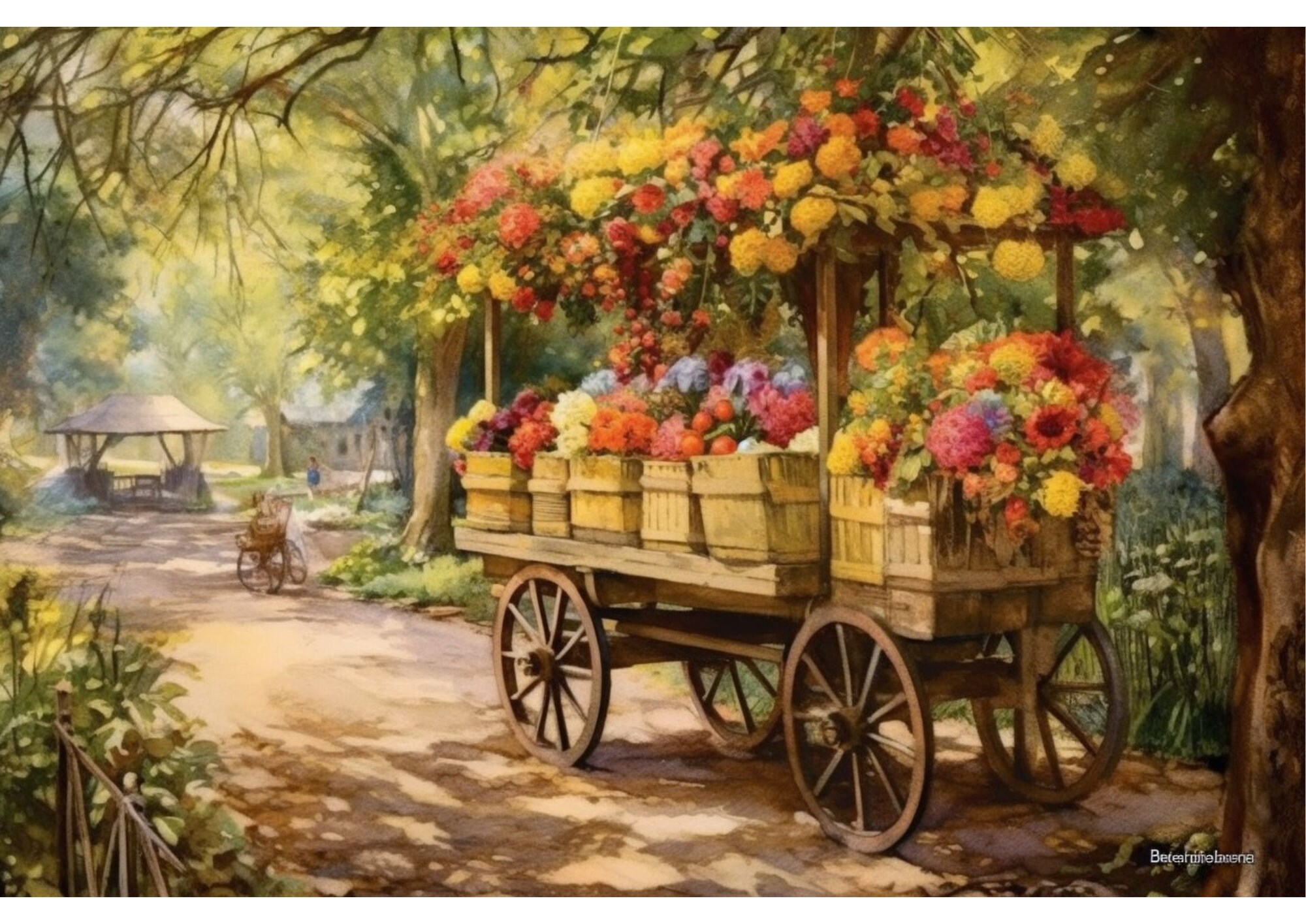 Flower Cart in the Park - Etsy