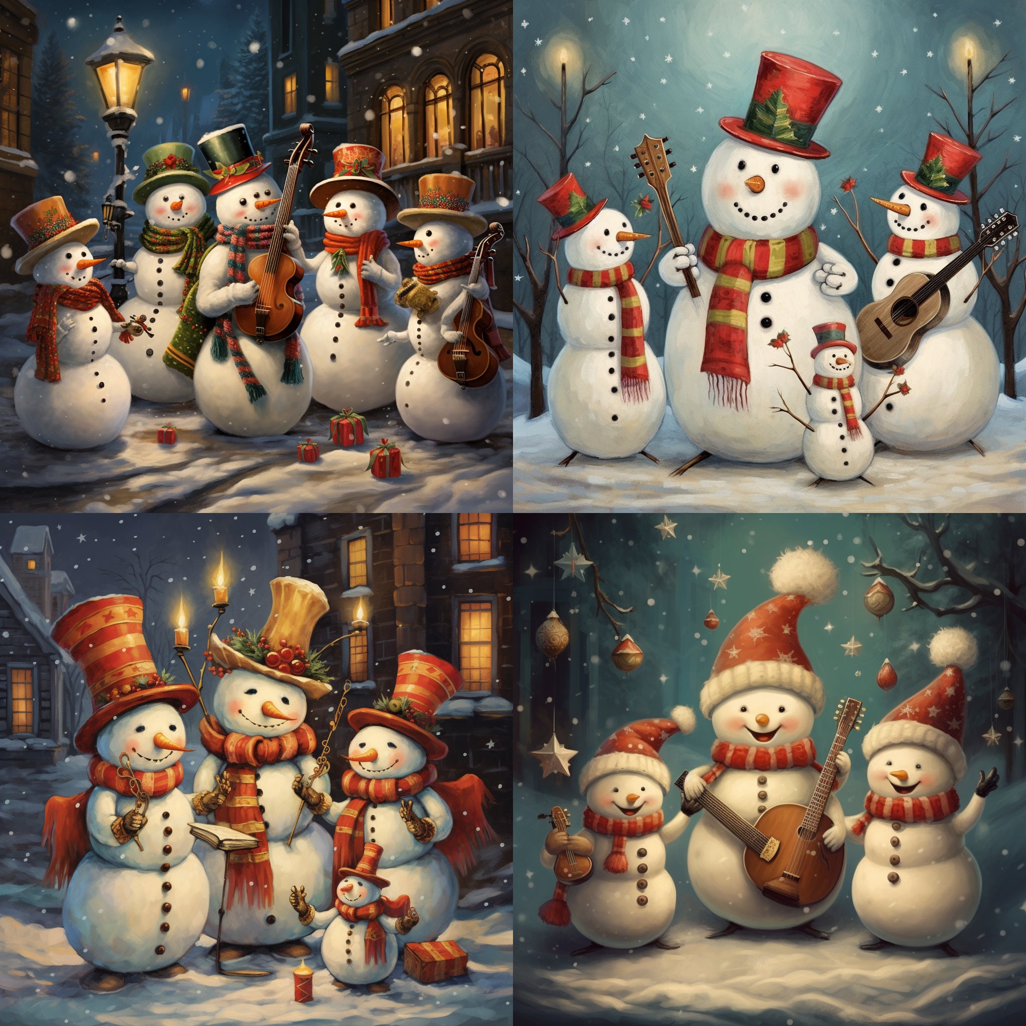 4 Variations of Musical Snowmen - Etsy