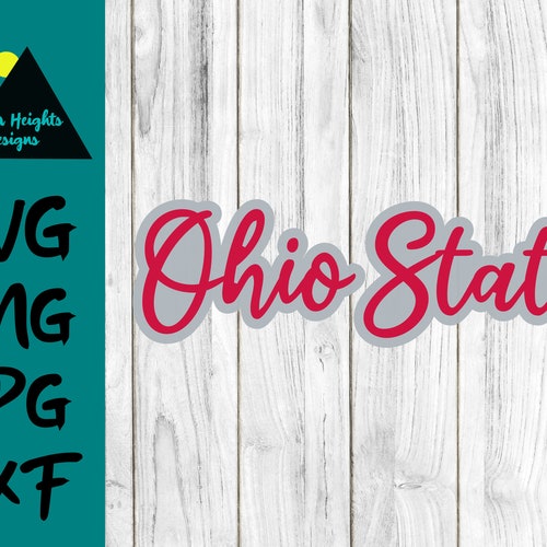 Ohio in Script Layered on Striped State .svg .png .pdf .eps - Etsy