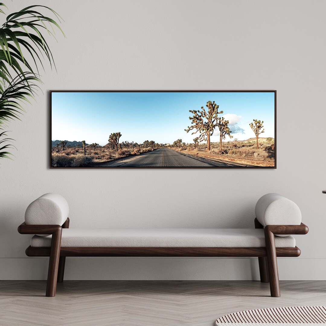 Canvas Joshua Tree Desert Floating Frame Panoramic Photography Art ...