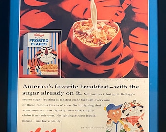 1963 Kellogg's Frosted Flakes Vintage Ad, Advertising Art, Magazine Ad ...