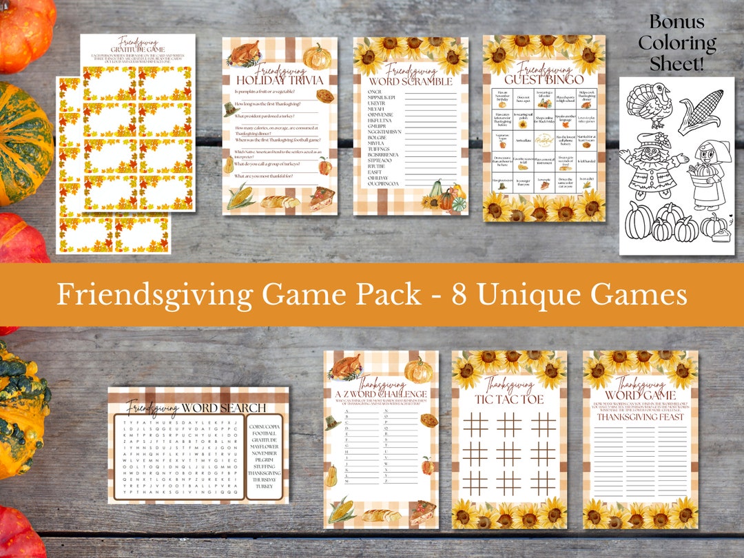 Friendsgiving Games, Friendsgiving Games Bingo, Friendsgiving Games ...