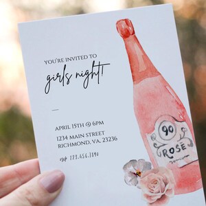 Minimalist Girls Night Invitation Editable Galentine's Evite Canva ...