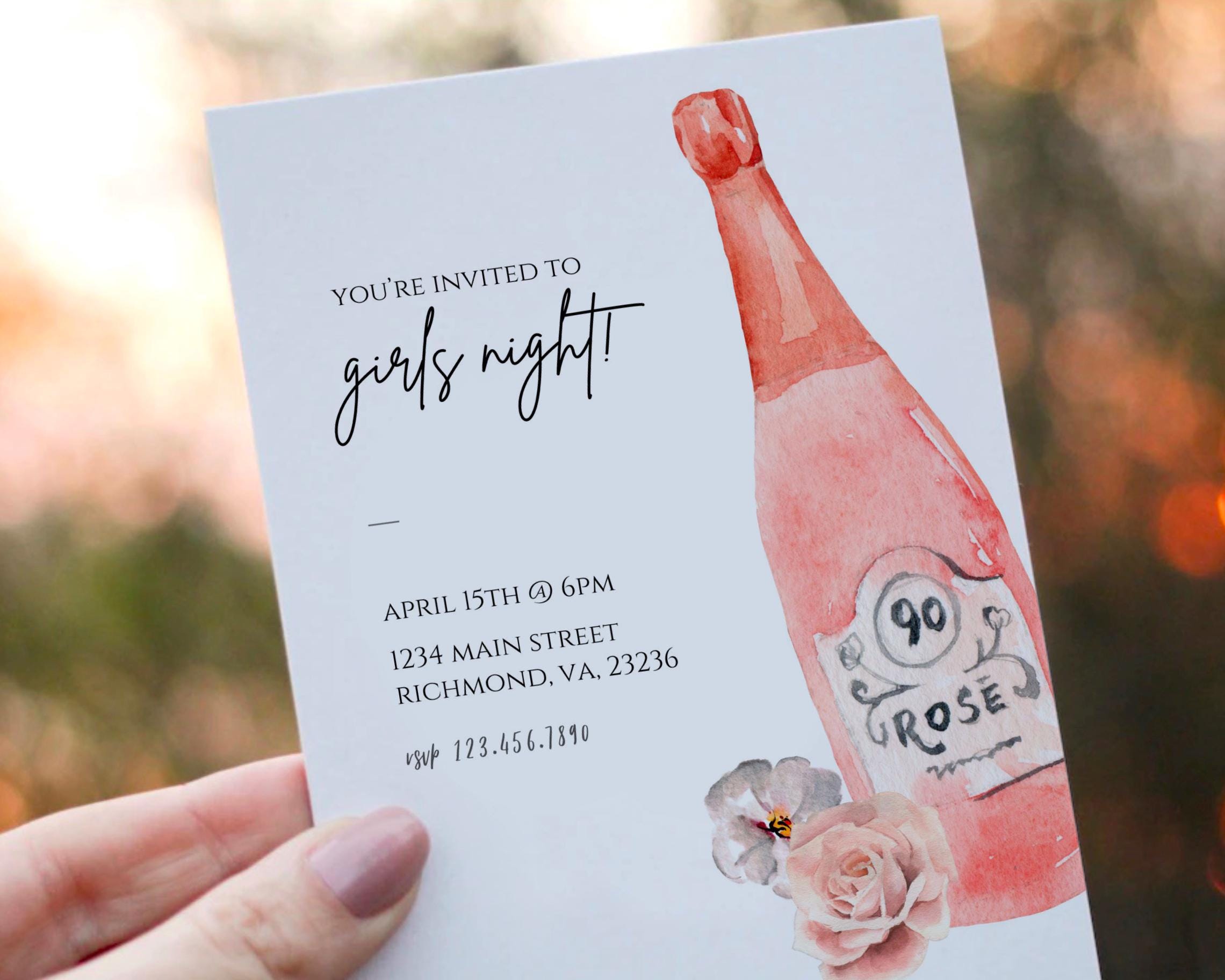 Minimalist Girls Night Invitation Editable Galentine's Evite Canva ...