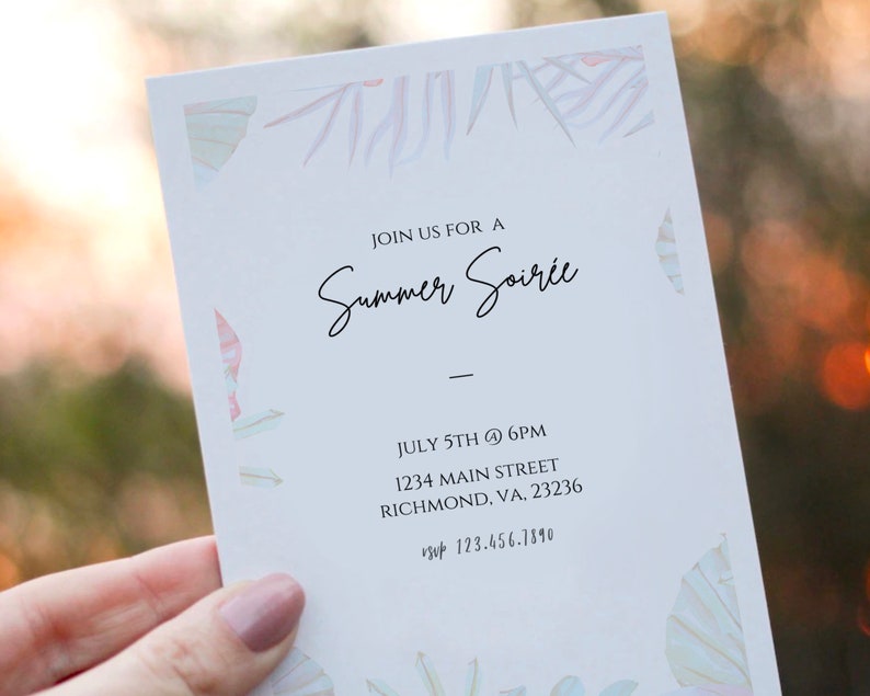 Summer Soirée Invite Outdoor Gathering Invite Summer Party Invite Get ...