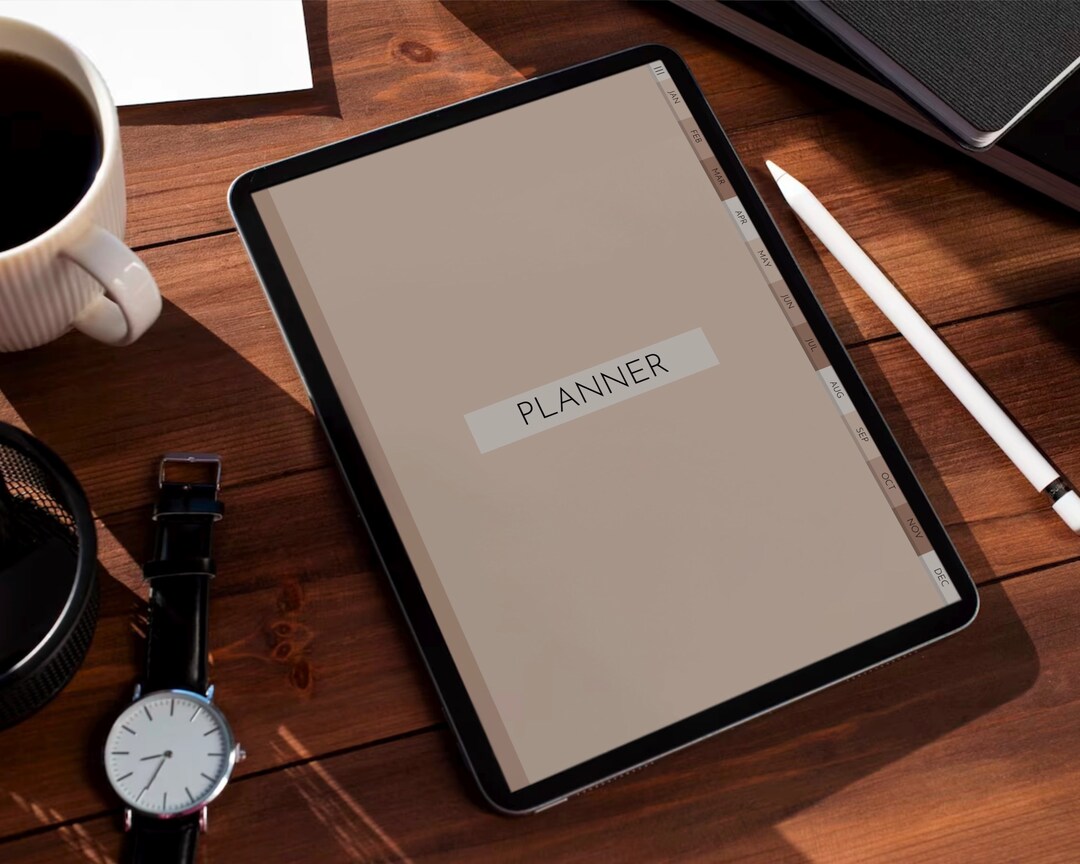 Digital Planner Neutral Brown Undated Calendar Beige Student - Etsy