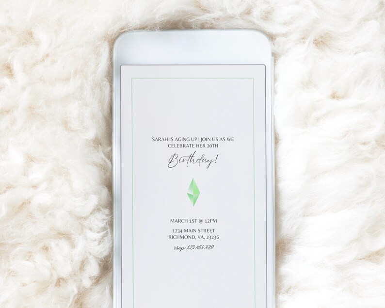 Digital Birthday Party Invitation the Sims Party Evite - Etsy