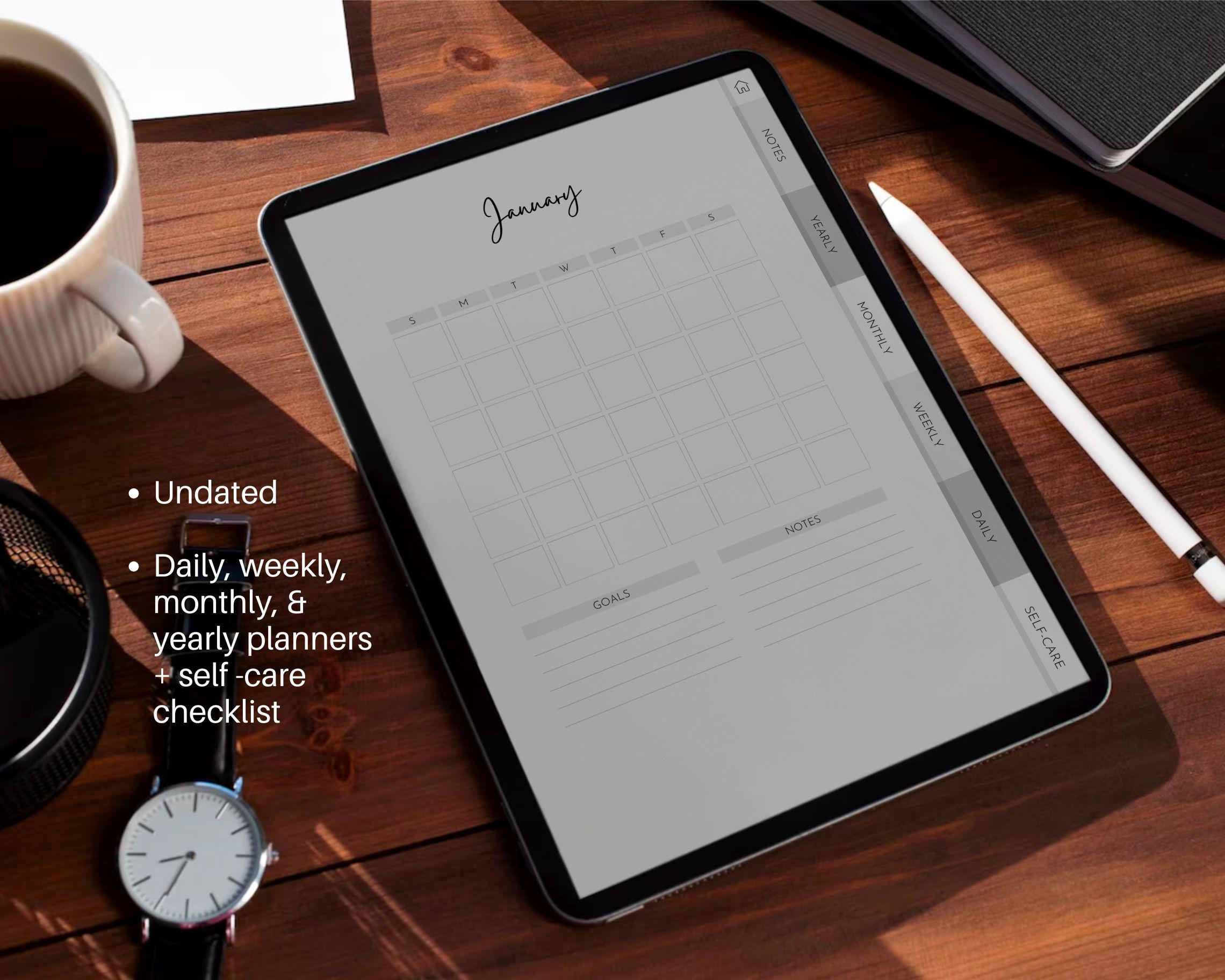 Minimalist Planner White Digital Organizer With Calendar and Schedule ...